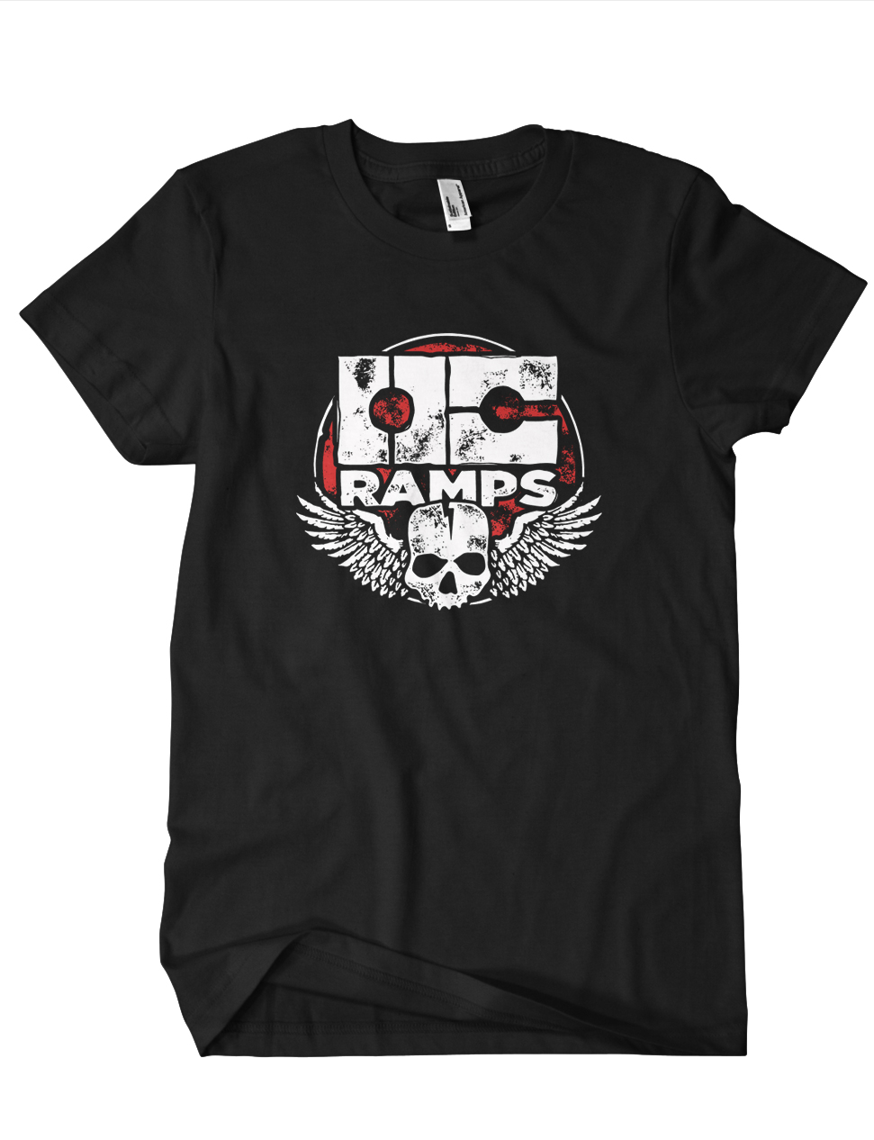 OC RAMPS SKULL WINGS BLACK TEE FRONT - Merchwide Inc | Merchwide Inc